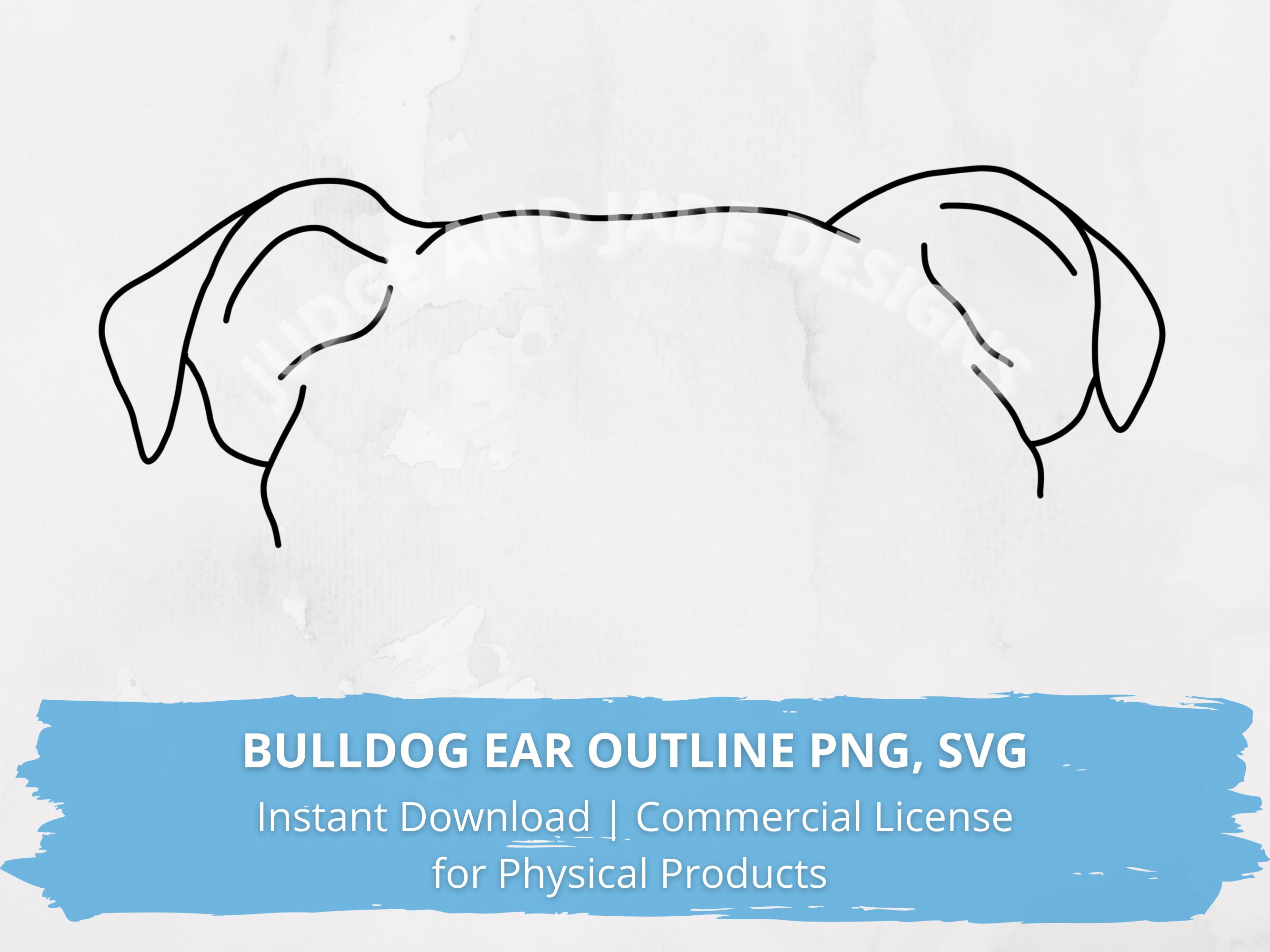 Bulldog Dog Ear Outline SVG PNG Digital Download for Cricut - Etsy ...