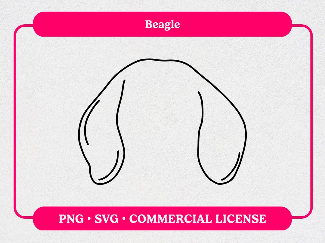Beagle Dog Ear Outline SVG PNG Digital Download for Cricut - Etsy