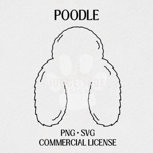 Poodle Dog Ear Outline SVG, PNG Descarga digital para Cricut y ...
