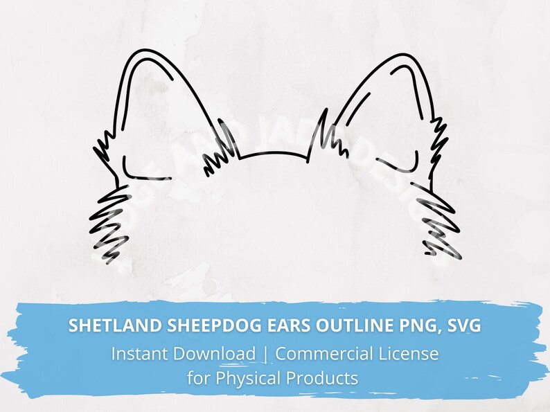 Shetland Sheepdog Dog Ear Outline SVG PNG Digital Download - Etsy