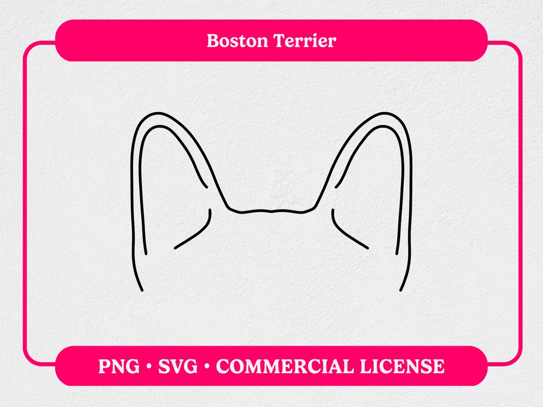 Boston Terrier Dog Ear Outline SVG PNG Digital Download for - Etsy ...