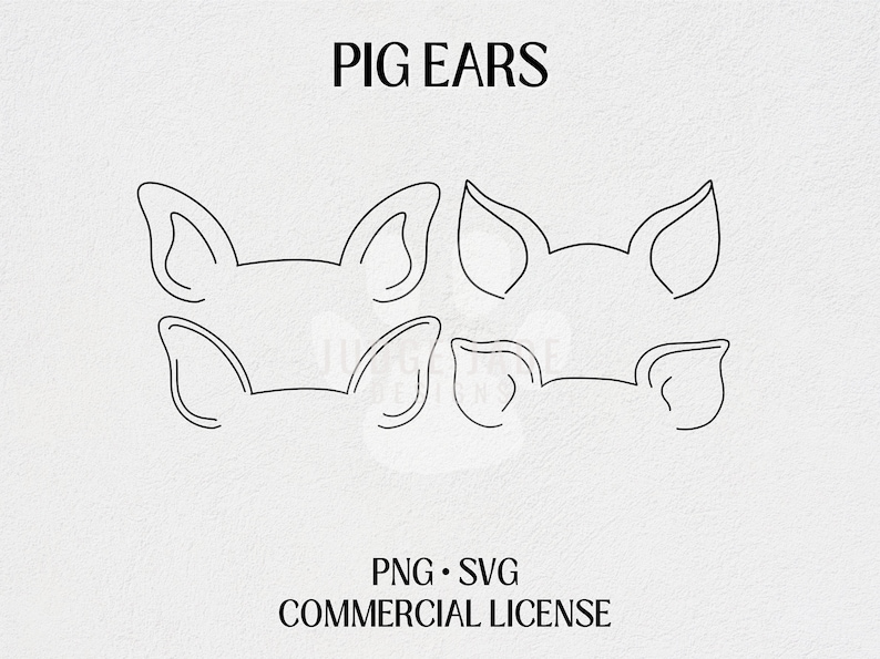 Oreja de cerdo SVG: Paquete de dibujo lineal (descarga digital) - Etsy ...