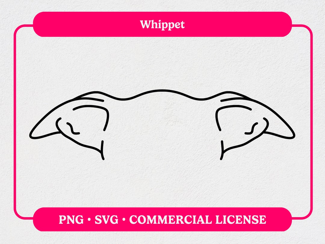 Whippet Dog Ear Outline SVG PNG Digital Download for Cricut - Etsy ...