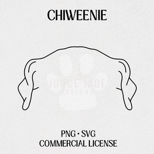 Chiweenie Dog Ear Outline: SVG, PNG (digital Download) - Etsy