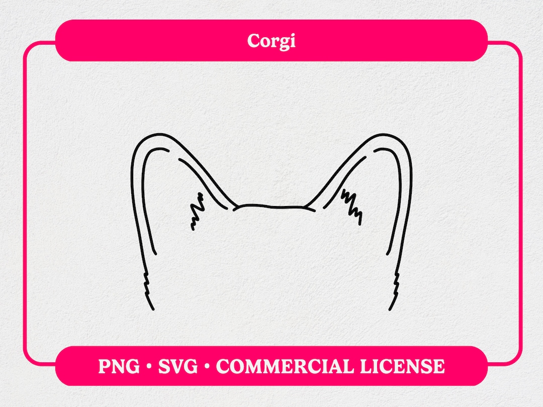 Corgi Dog Ear Outline SVG PNG Digital Download for Cricut and - Etsy