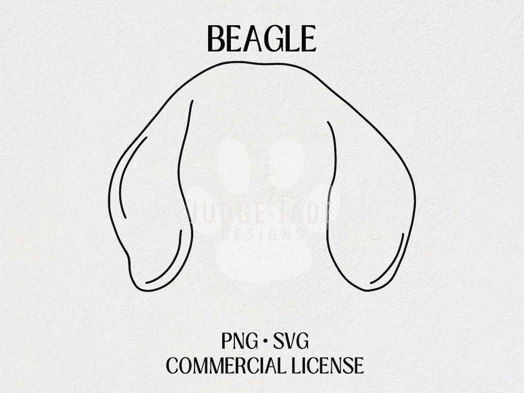 Beagle Dog Ear Outline SVG, PNG Digital Download for Cricut and ...