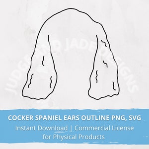 Cocker Spaniel Dog Ear Outline SVG PNG Digital Download for - Etsy