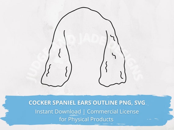 Cocker Spaniel Dog Ear Outline SVG PNG Digital Download for - Etsy