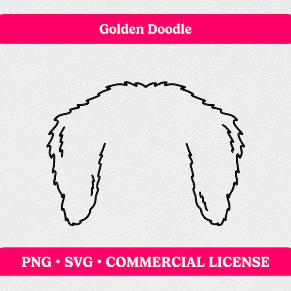 Golden Doodle Ear Outline Svg - Etsy