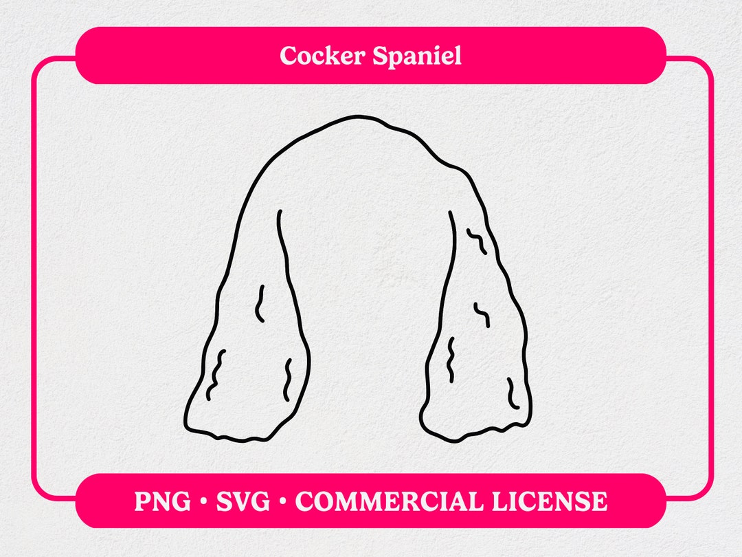Cocker Spaniel Dog Ear Outline SVG PNG Digital Download for - Etsy