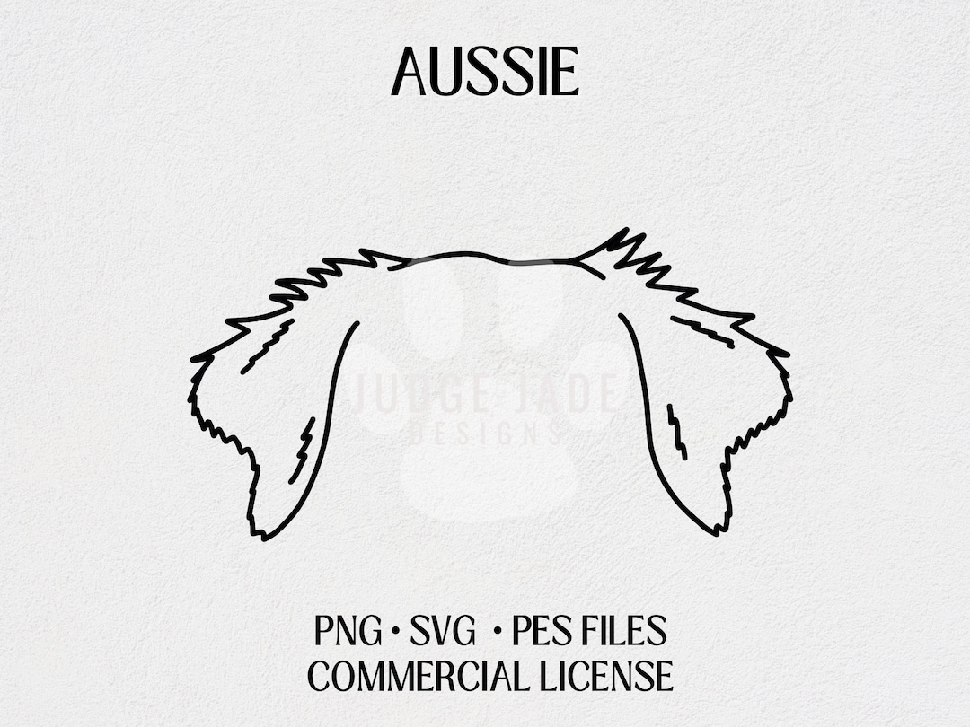 Australian Shepherd Dog Ear Outline SVG, PNG, PES Digital Download for ...