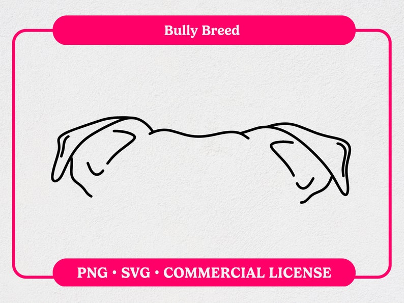 Bully Breed Dog Ear Outline SVG PNG Digital Download for - Etsy