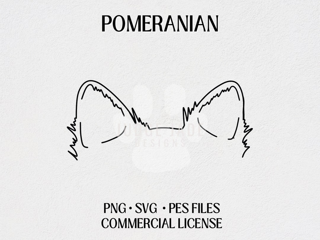 Pomeranian Dog Ear Outline: SVG, PNG, PES (digital Download) - Etsy