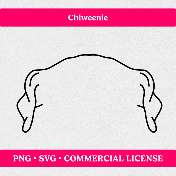 Chiweenie Outline - Etsy