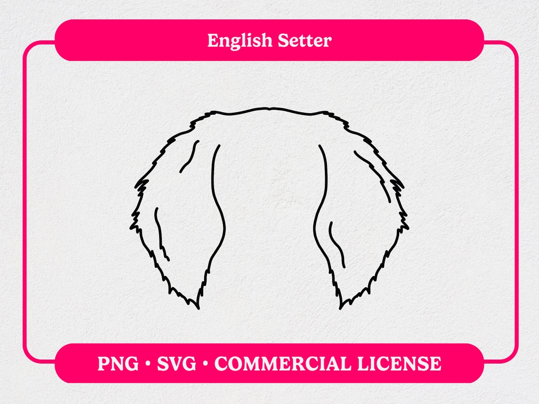 English Setter Dog Ear Outline SVG, PNG Digital Download for Cricut and ...