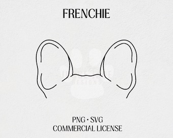 French Bulldog Dog Ear Outlines| SVG, JPEG, PNG Digital Download ...