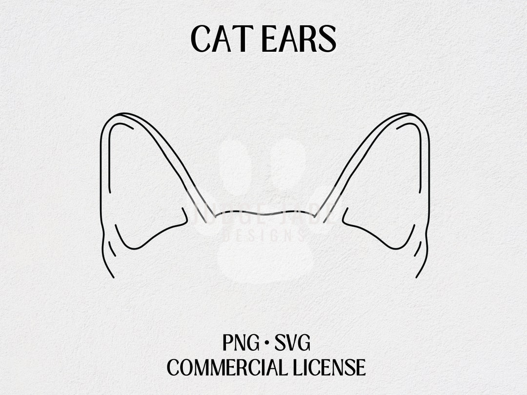 Standard Cat Ears Outline SVG, PNG Digital Download for Cricut and ...