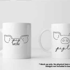 Pig Ear Outline SVG PNG Bundle With Nose Line Drawing - Etsy