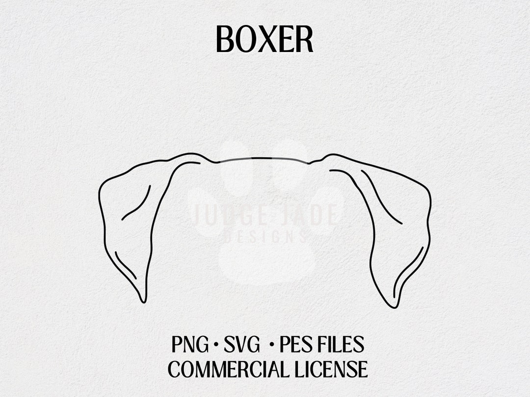 Boxer Dog Ear Outline SVG, PNG, PES Digital Download for Cricut and ...
