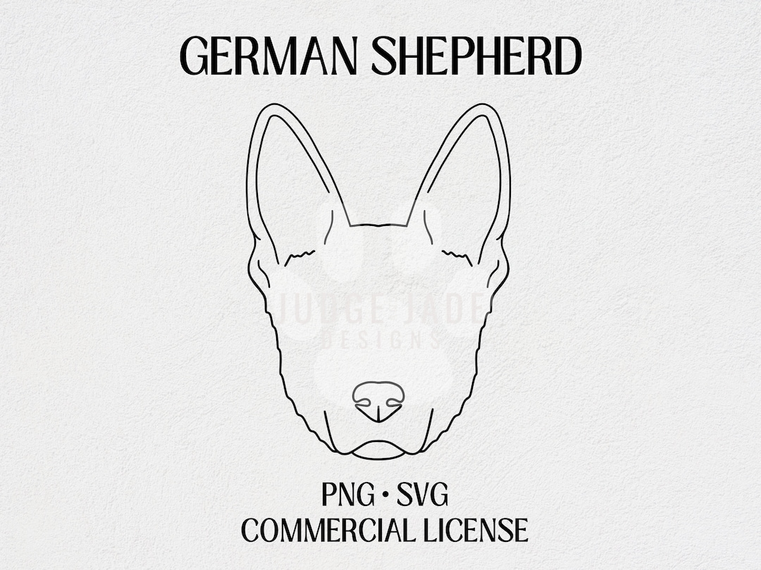 German Shepherd Face Outline: SVG, PNG (digital Download) - Etsy
