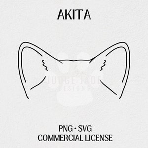 Akita Dog Ear Outline SVG, PNG Digital Download for Cricut and ...