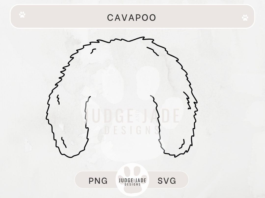 Cavapoo Dog Ear Outline SVG PNG Digital Download for Cricut - Etsy ...