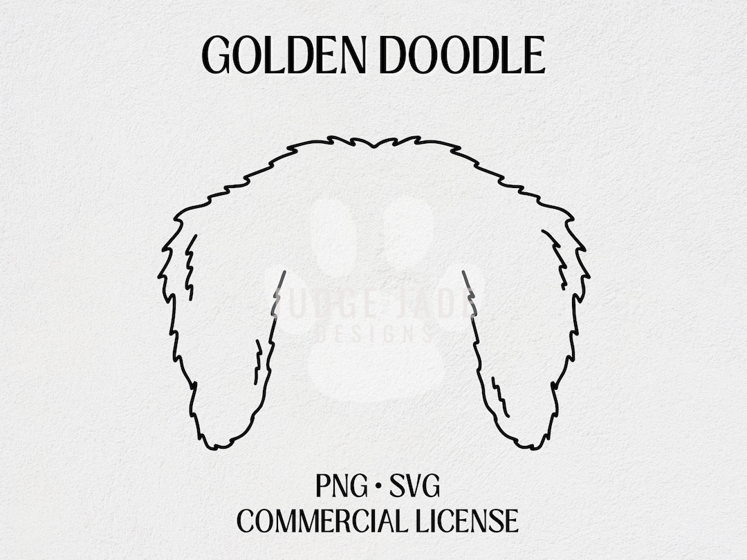 Golden Doodle Ear Outline SVG PNG: Cricut Silhouette (digital Download ...