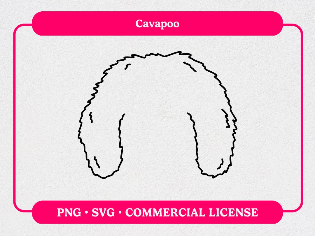 Cavapoo Dog Ear Outline SVG, PNG Digital Download for Cricut and ...
