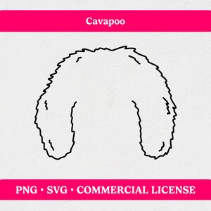 Cavapoo Dog Ear Outline SVG, PNG Digital Download for Cricut and ...