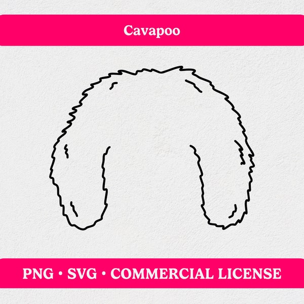 Cavapoo Outline Art - Etsy