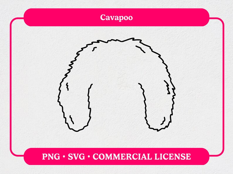 Cavapoo Dog Ear Outline SVG PNG Digital Download for Cricut - Etsy