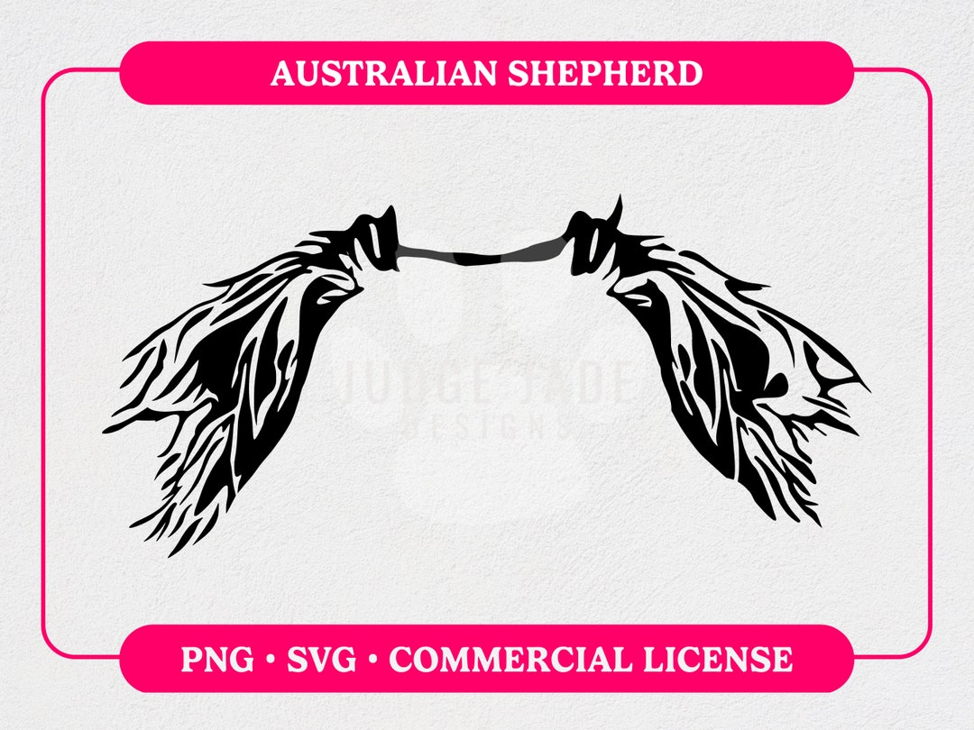 Detailed Australian Shepherd Dog Ear Svg Png Files for Print - Etsy
