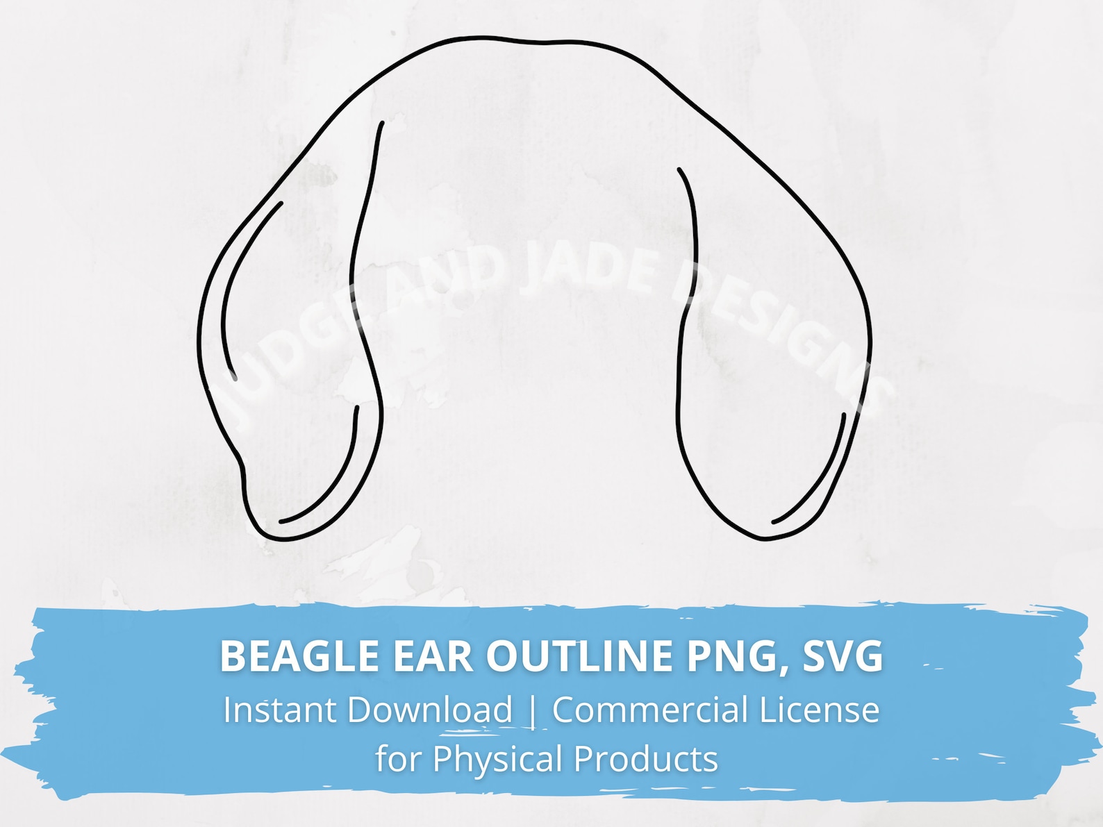 Beagle Dog Ear Outline SVG PNG Digital Download for Cricut - Etsy