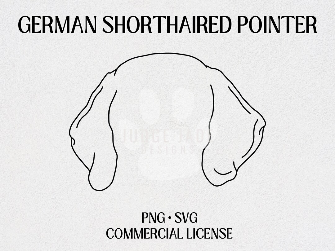 German Shorthaired Pointer Ear Outline SVG PNG: Dog Breed Design ...
