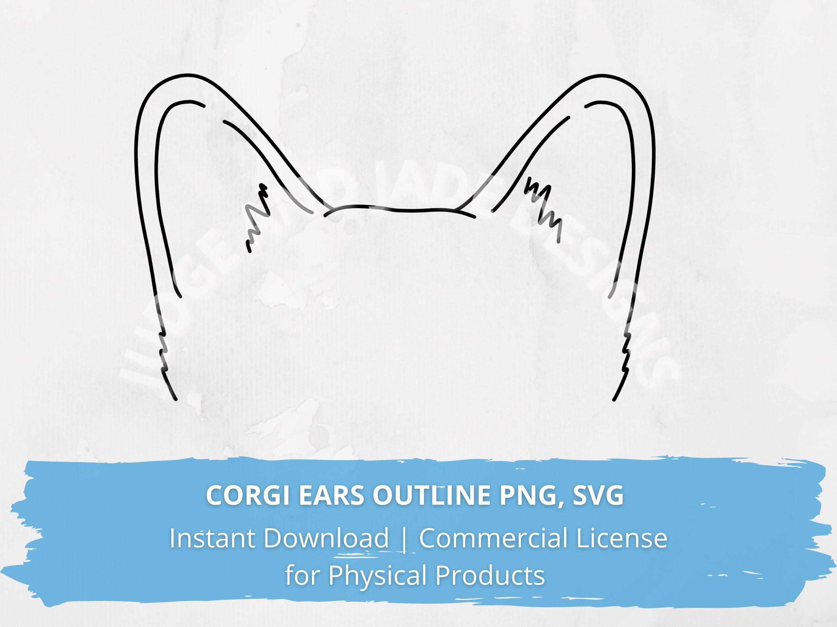 Corgi Dog Ear Outline SVG PNG Digital Download for Cricut and - Etsy ...