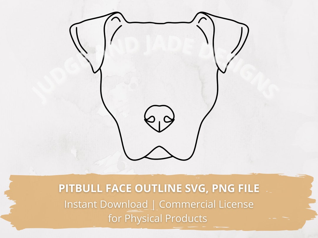 Pitbull Face Outline Drawing SVG PNG Digital Download - Etsy Australia