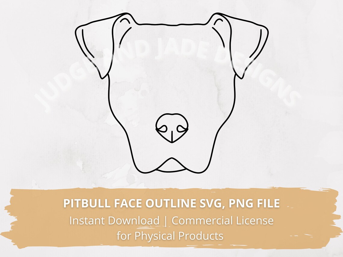 Pitbull Face Outline Drawing SVG PNG Digital Download - Etsy Australia