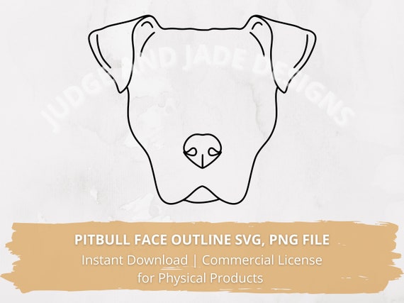 Pitbull Face Outline Drawing SVG PNG Digital Download - Etsy