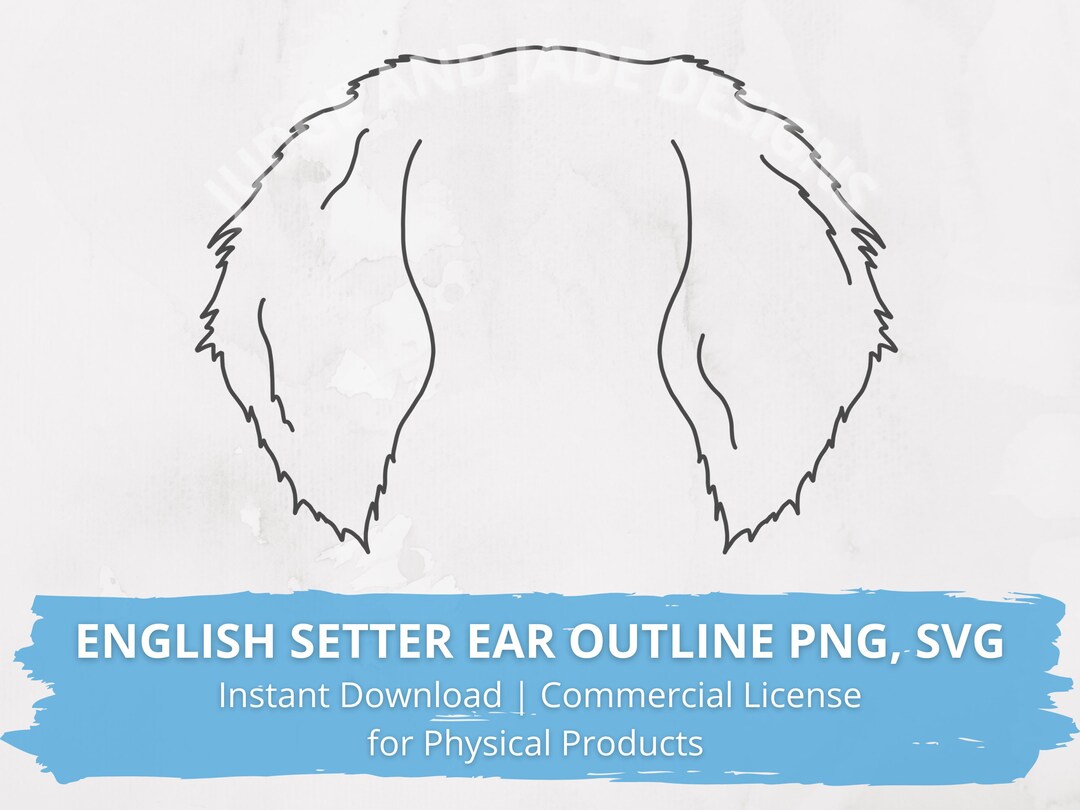 English Setter Dog Ear Outline SVG PNG Digital Download for - Etsy