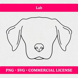 Lab Face Outline Drawing SVG PNG Digital Download Dog Face - Etsy