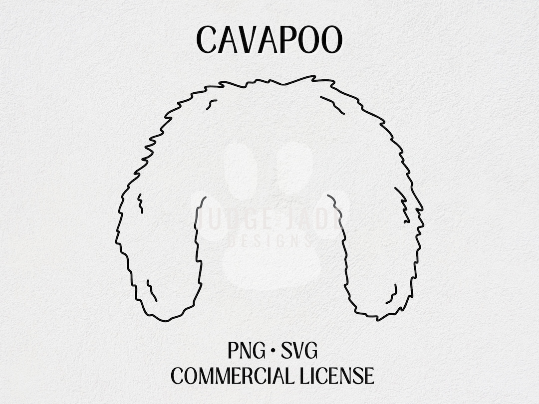 Cavapoo Dog Ear Outline SVG, PNG Digital Download for Cricut and ...
