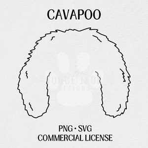 Cavapoo Dog Ear Outline SVG, PNG Digital Download for Cricut and ...