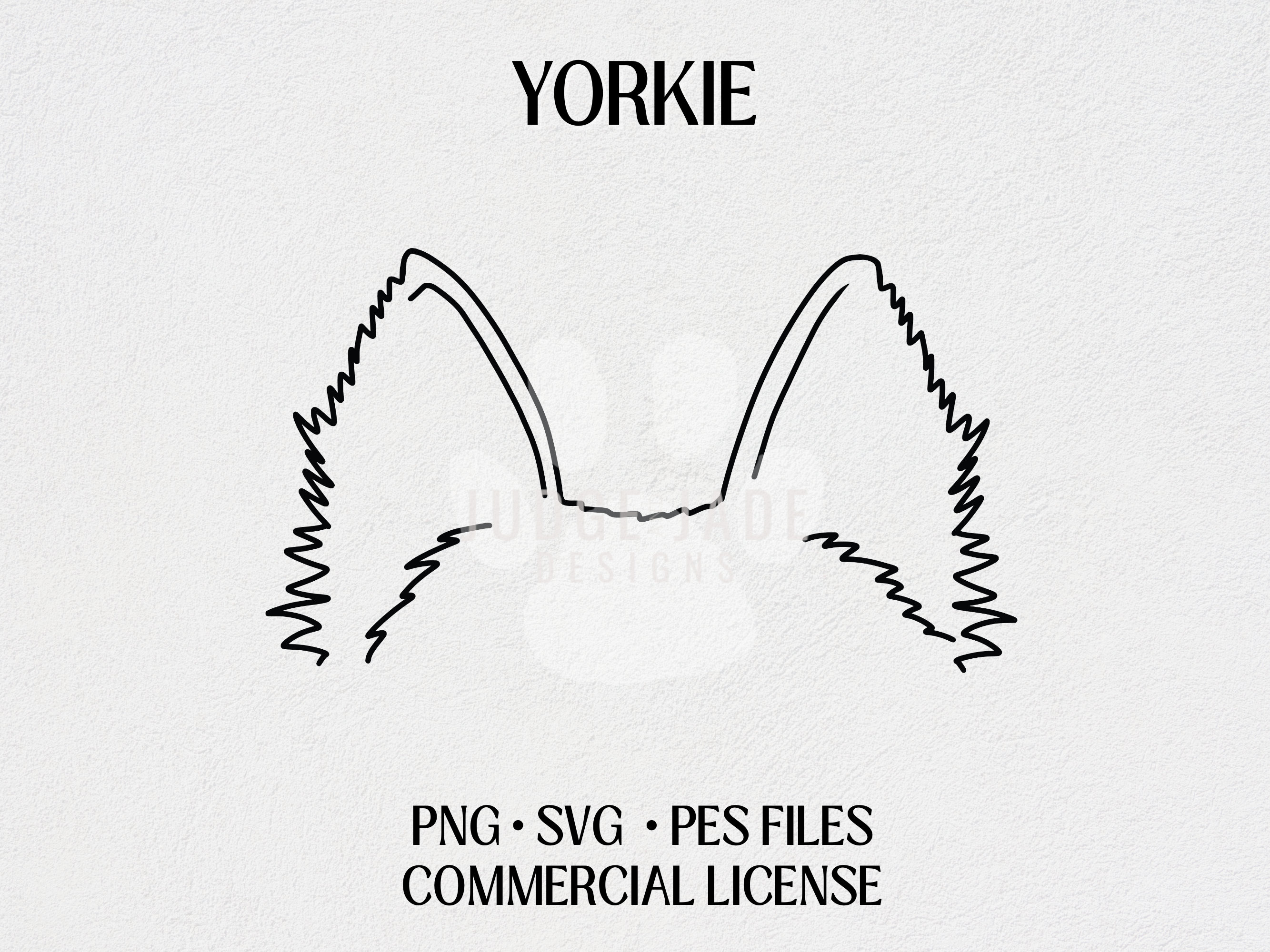 Yorkie Dog Ear Outline SVG PNG PES: Cricut & Embroidery (digital ...