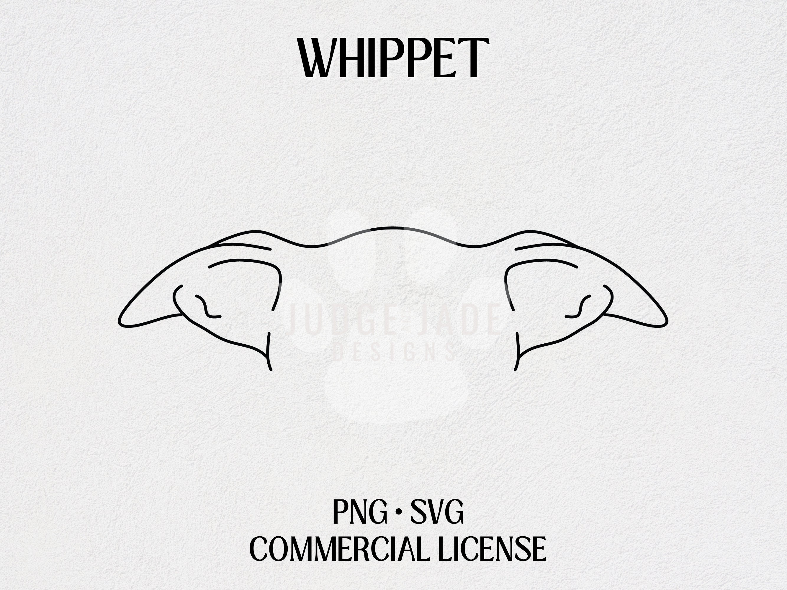 Whippet Dog Ear Outline SVG, PNG Digital Download for Cricut and ...