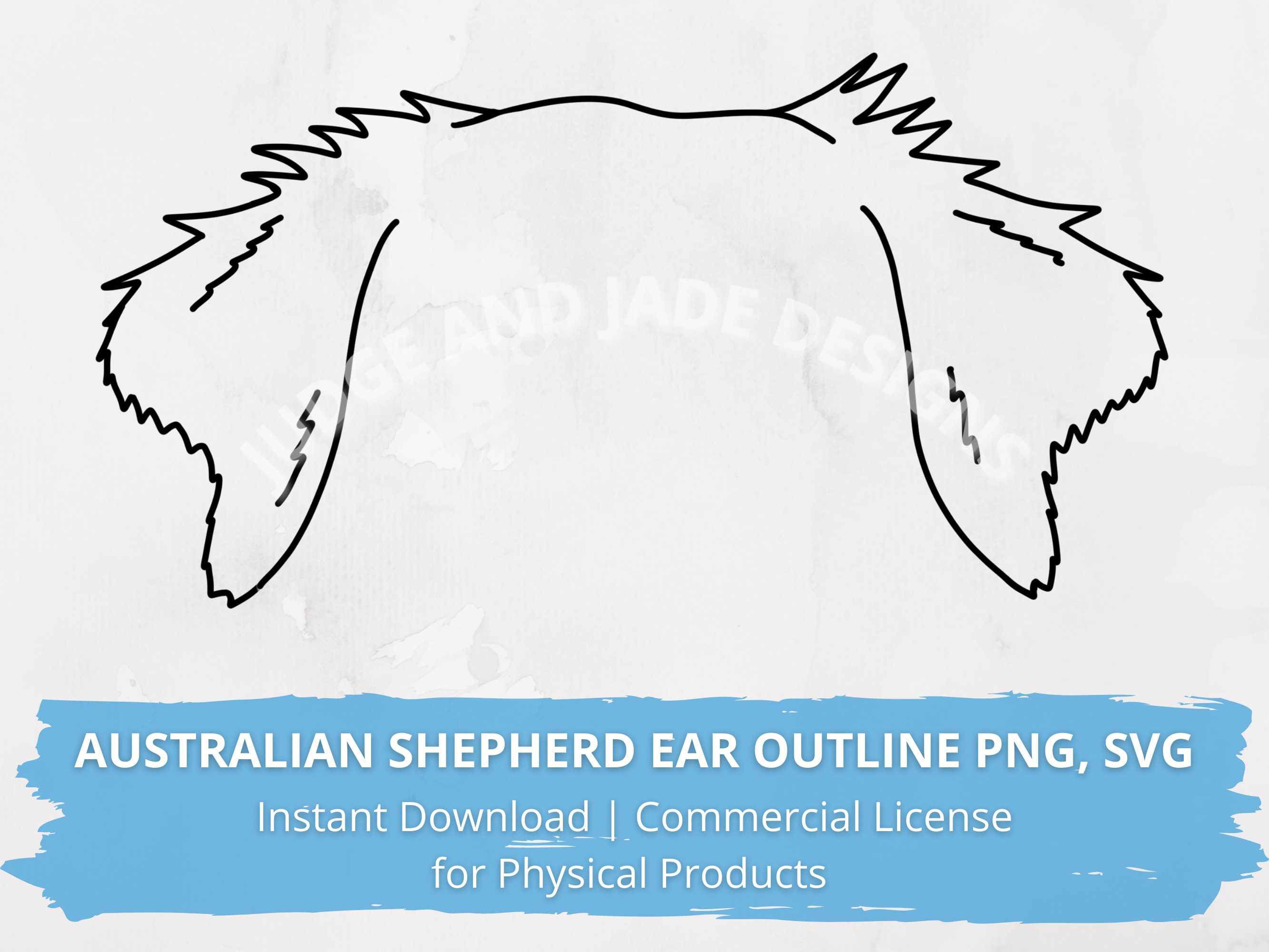Australian Shepherd Dog Ear Outline SVG PNG Digital Download - Etsy Canada
