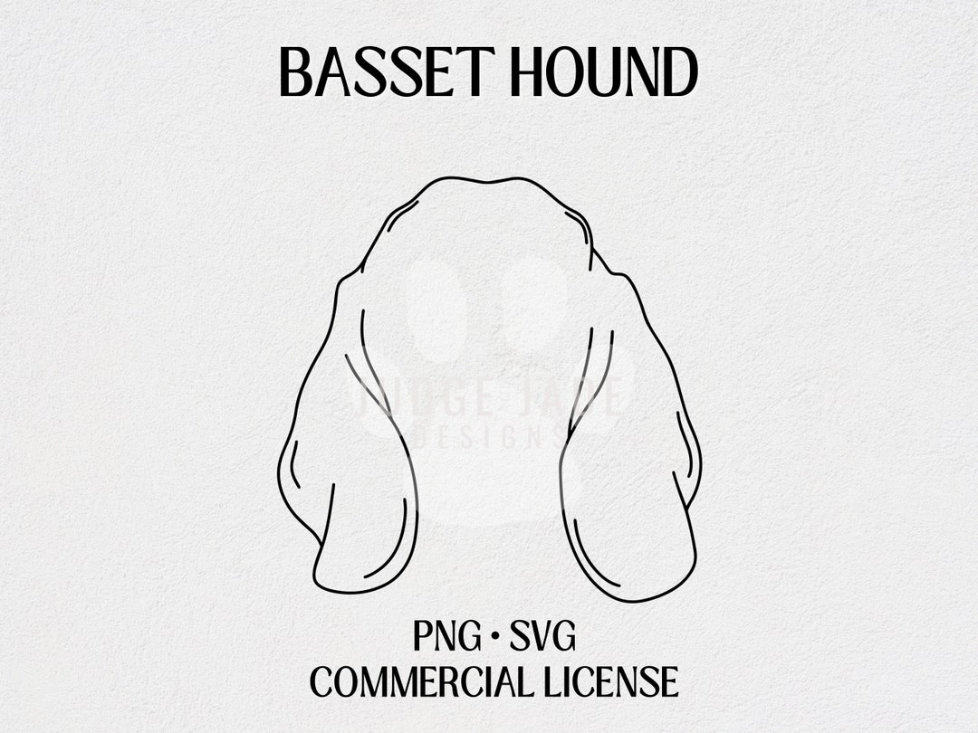 Basset Hound Ear Outline: SVG, PNG Digital Download - Etsy