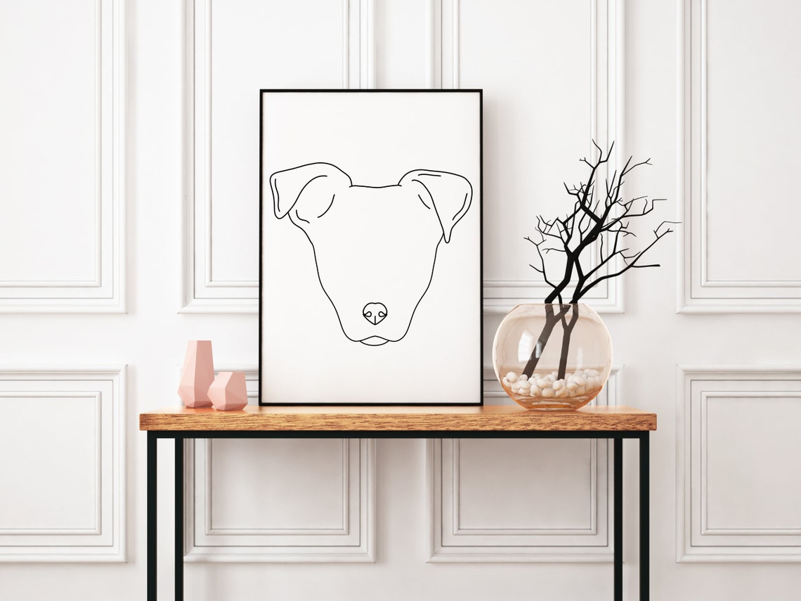 Jack Russell Face Outline SVG: Dog Breed Design (digital Download ...