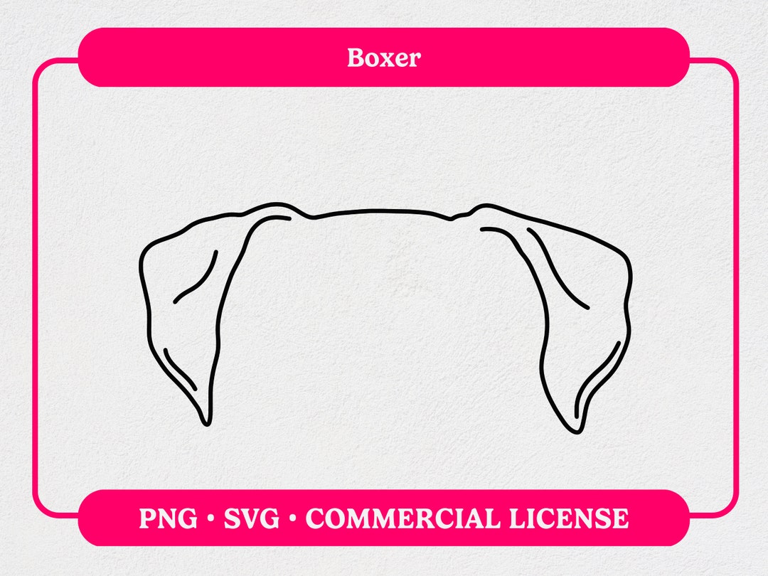Boxer Dog Ear Outline SVG PNG Digital Download for Cricut and - Etsy ...