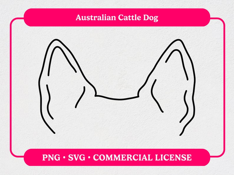 Australian Cattle Dog Ear Outline SVG PNG Digital Download - Etsy