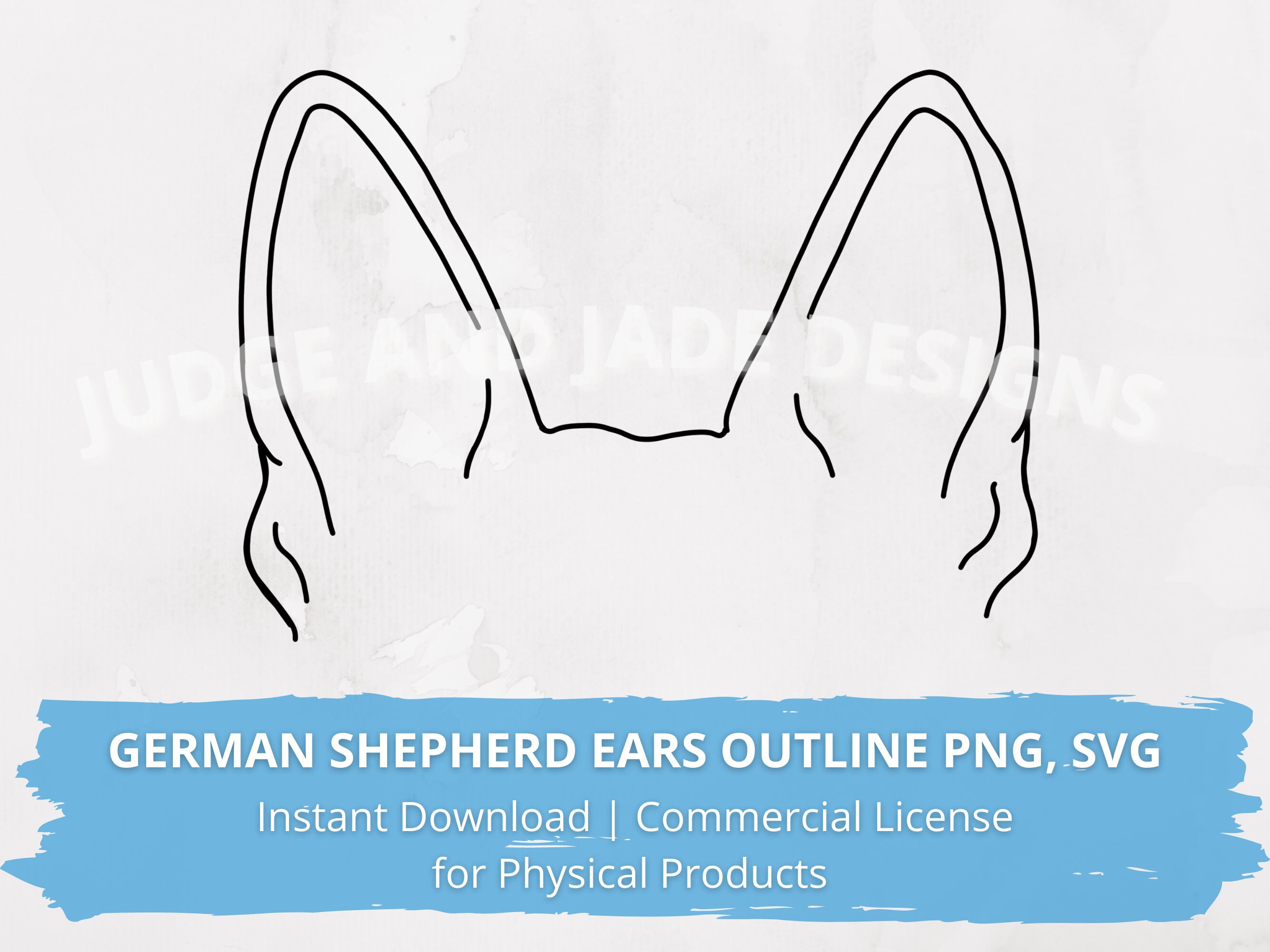 German Shepherd Dog Ear Outline SVG PNG Digital Download for - Etsy ...